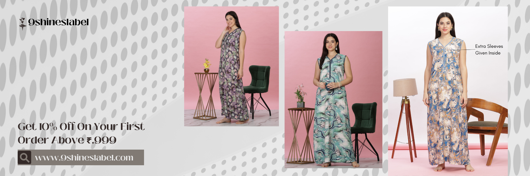 Stylish and Comfortable Sleeveless Nighties for Women – 9shines label