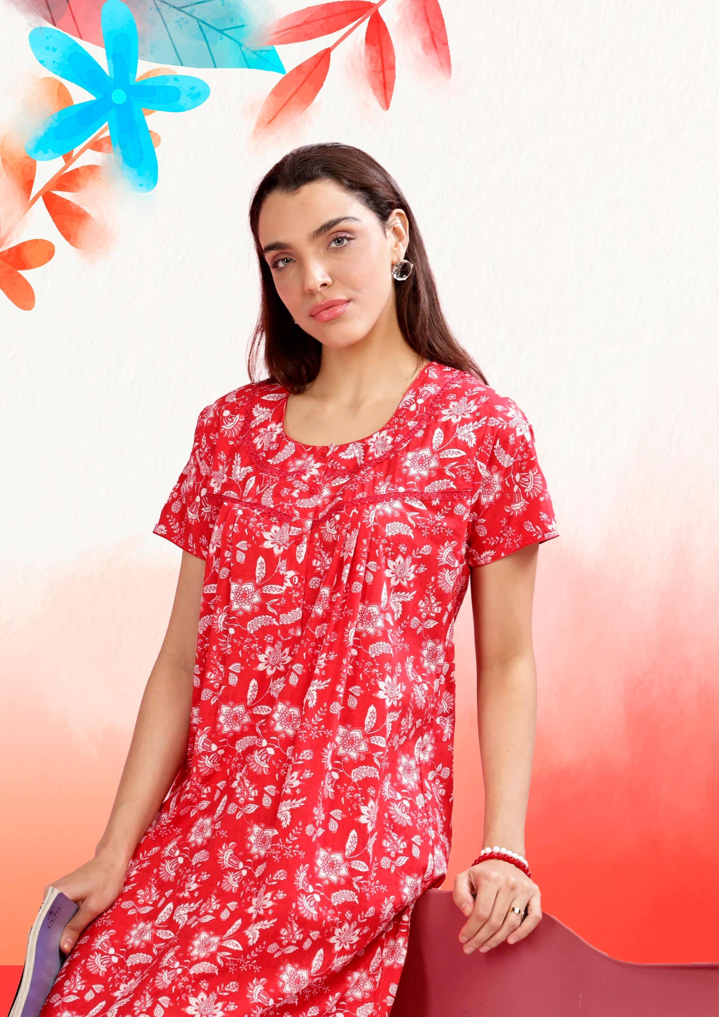 Shop Latest And Trendy Pure Cotton Nighty Online in India – 9shines label