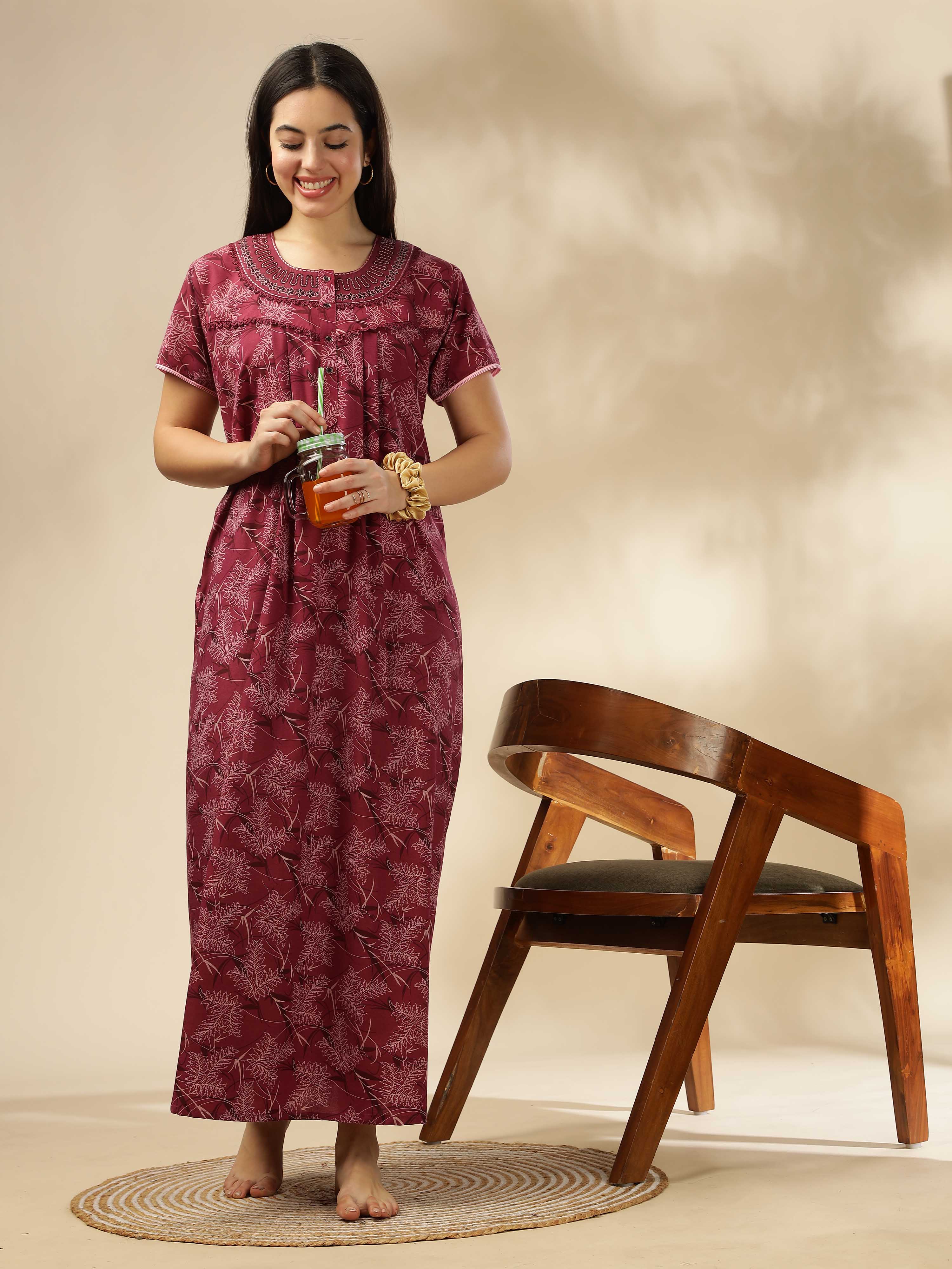 Shop Stylish Trendy Pink Designer Nighty for Women Online – 9shines label