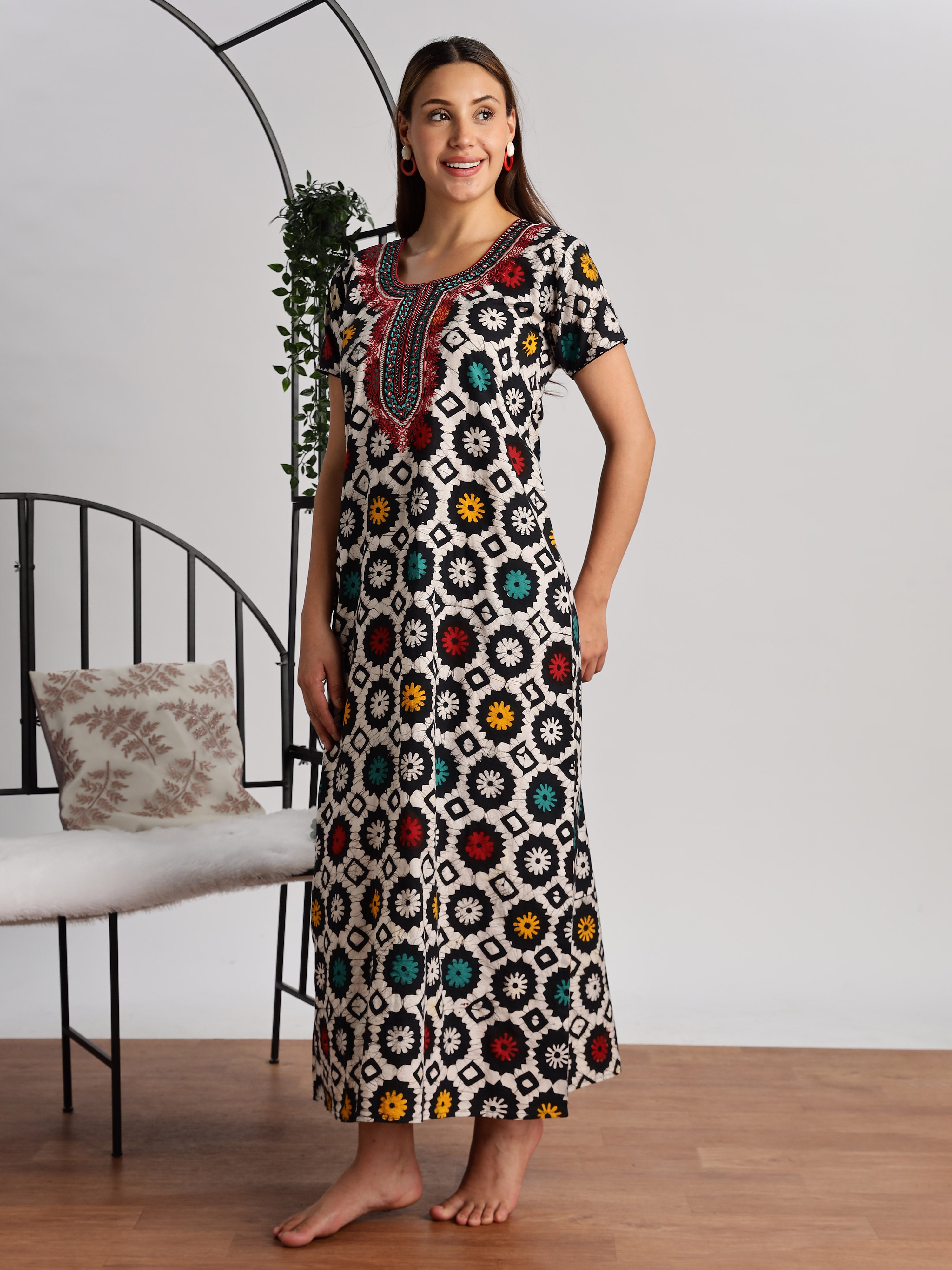 Shop Premium Batik Print Pure Cotton Nighty for Women Online – 9shines ...